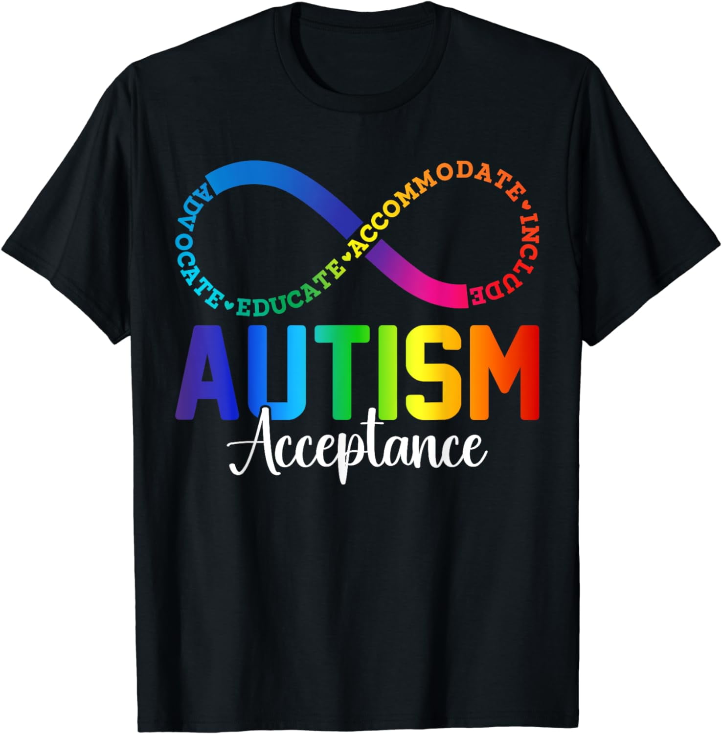 Autism Awareness Acceptance Shirt Infinity Symbol Men Women T-Shirt ...