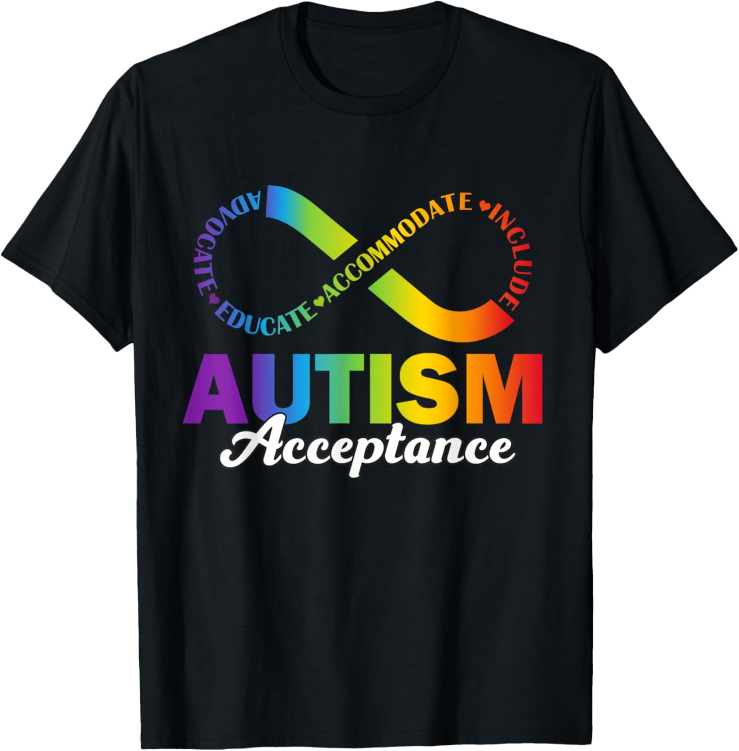 Autism Awareness Acceptance Shirt Infinity Symbol T-Shirt - Walmart.com