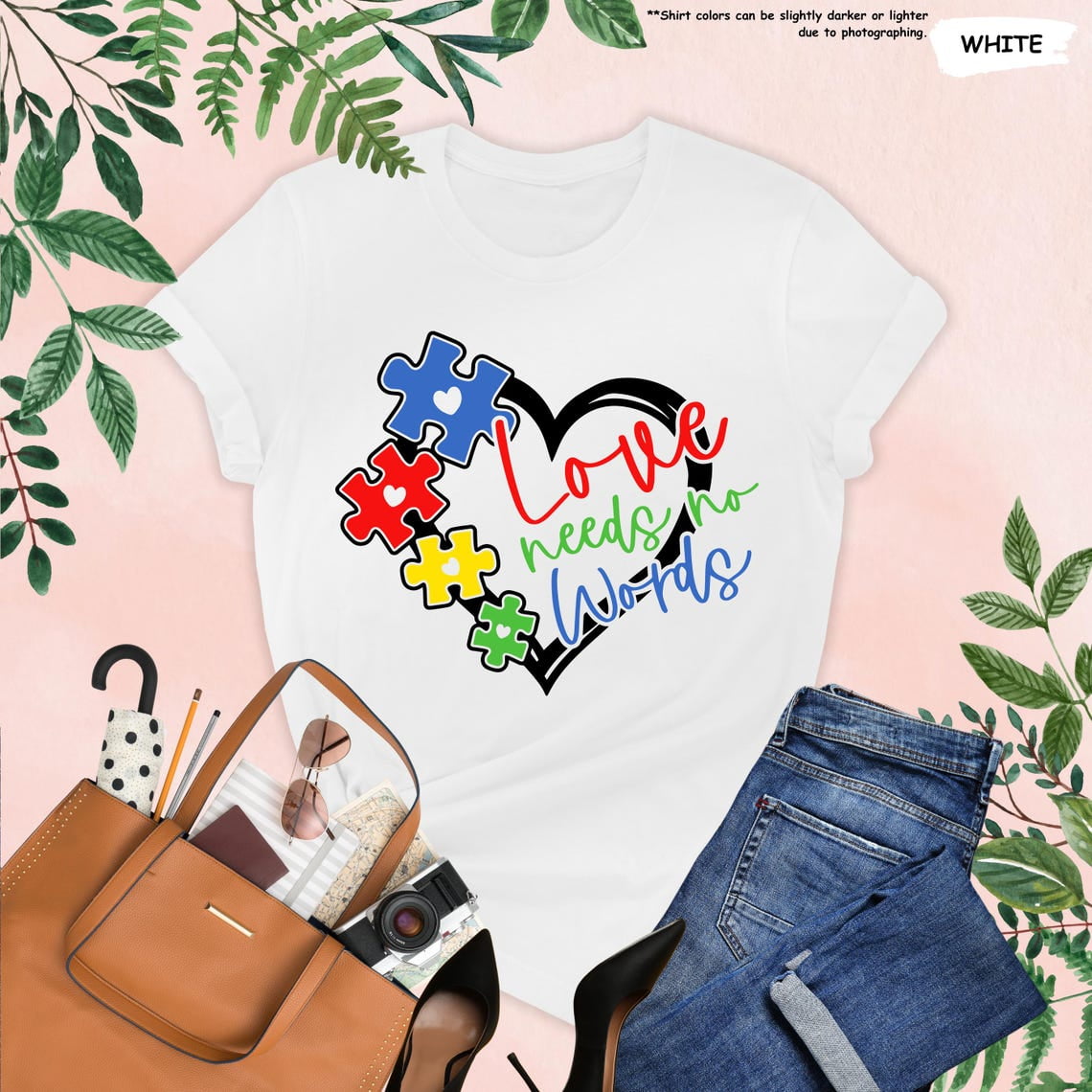 Autism Awareness Acceptance Shirt, Love Needs No Words,Autism Mom Gift ...