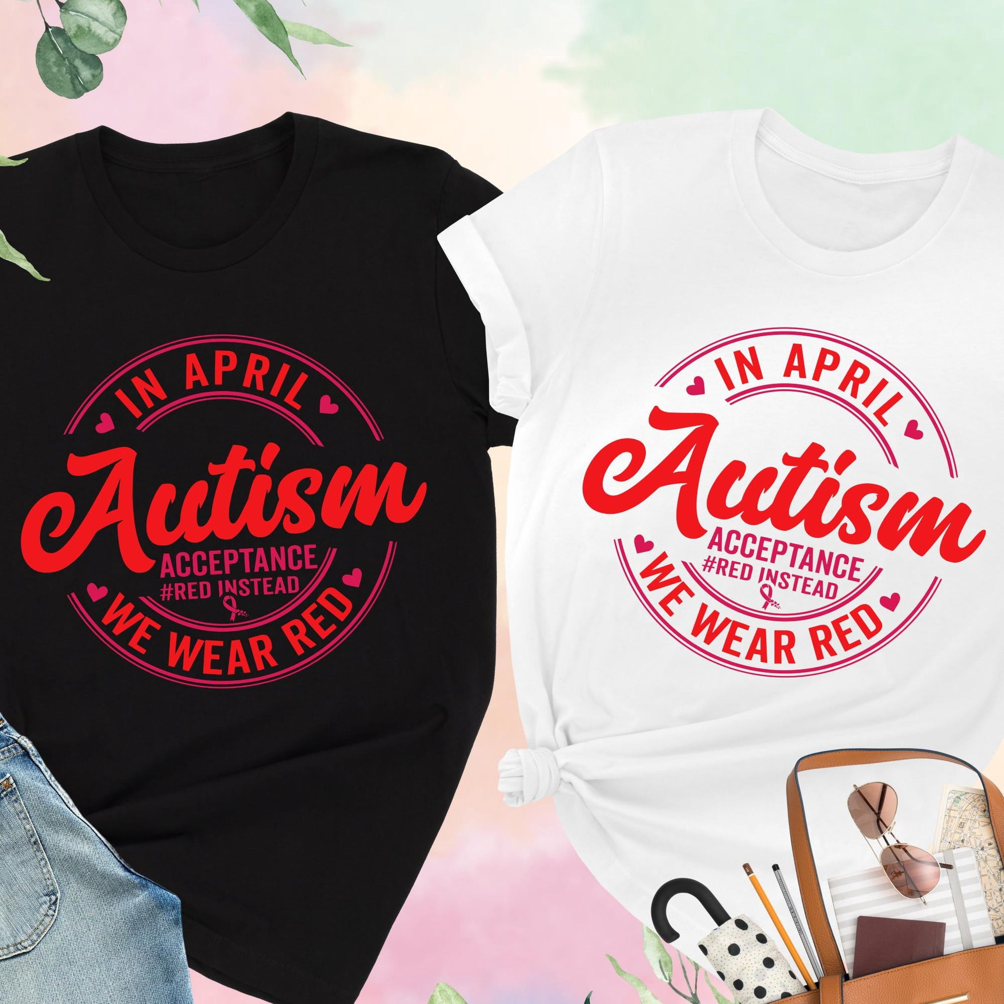 Autism Awareness Acceptance Shirt We Wear Red Autism Mom Gift Sped ...