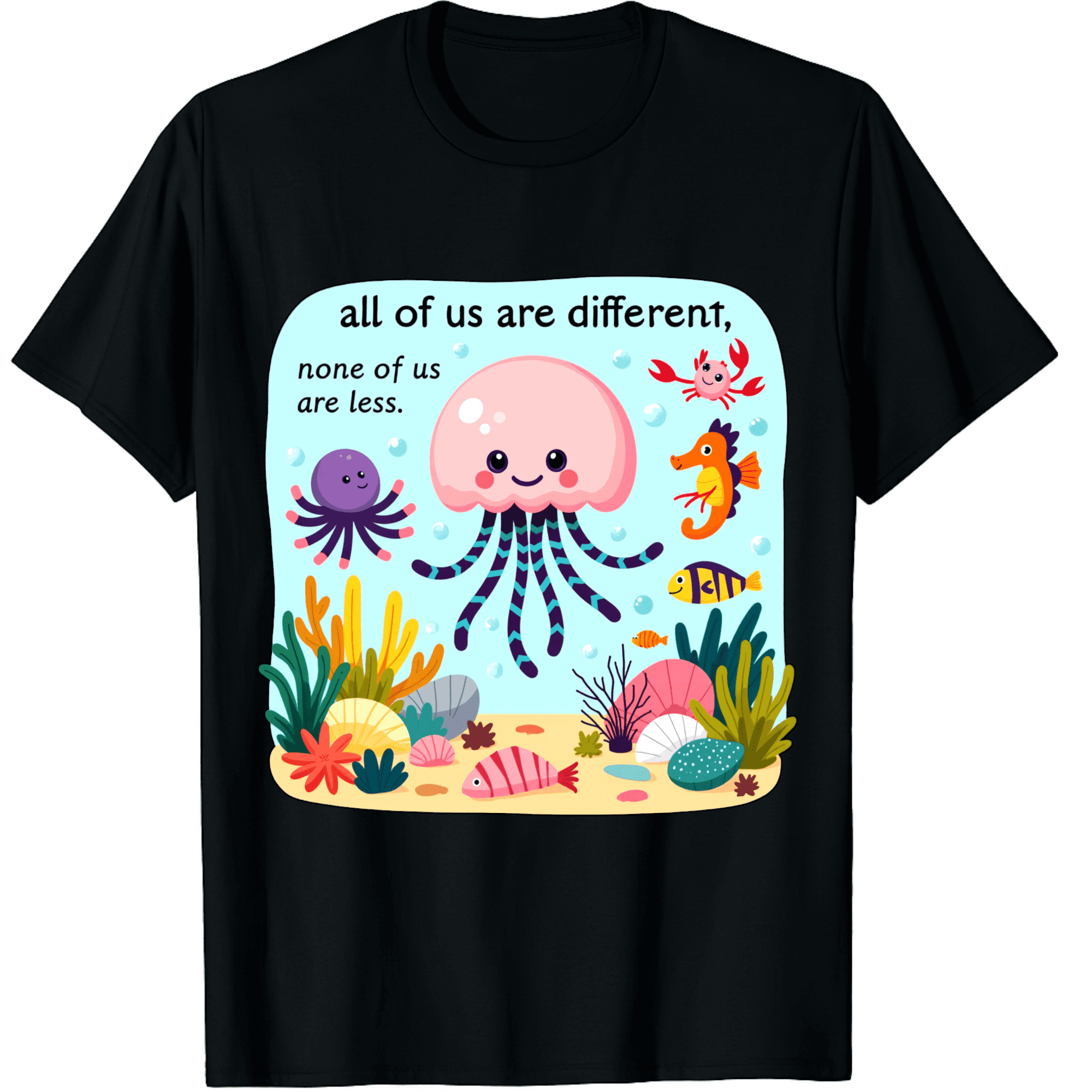 Autism Awareness All Of Us Are Different Jellyfish Sea Life Ocean Short ...