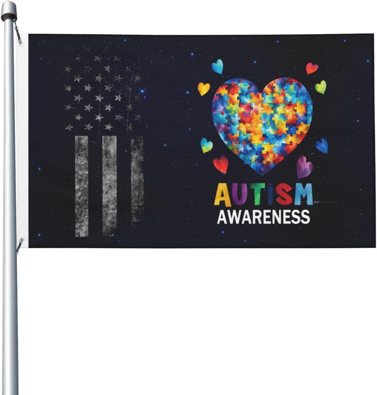 Autism Awareness American Flag 3X5 Ft Flag for Outdoor Indoor Home ...