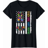 Autism Awareness American Flag Ribbon Theme T-Shirt - Walmart.com