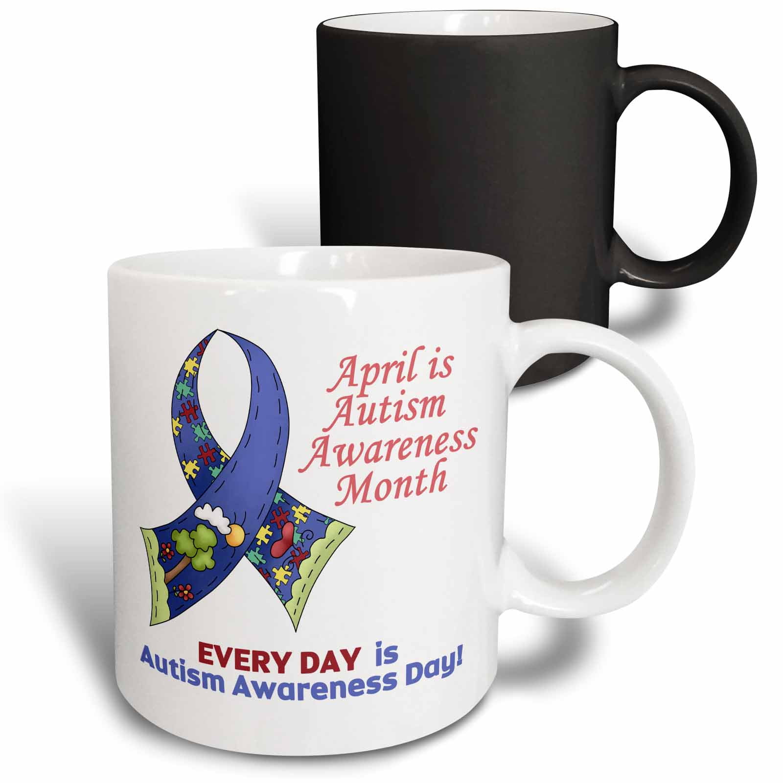 Autism Awareness April and Every Day Awareness Ribbon Cause Design 11oz ...