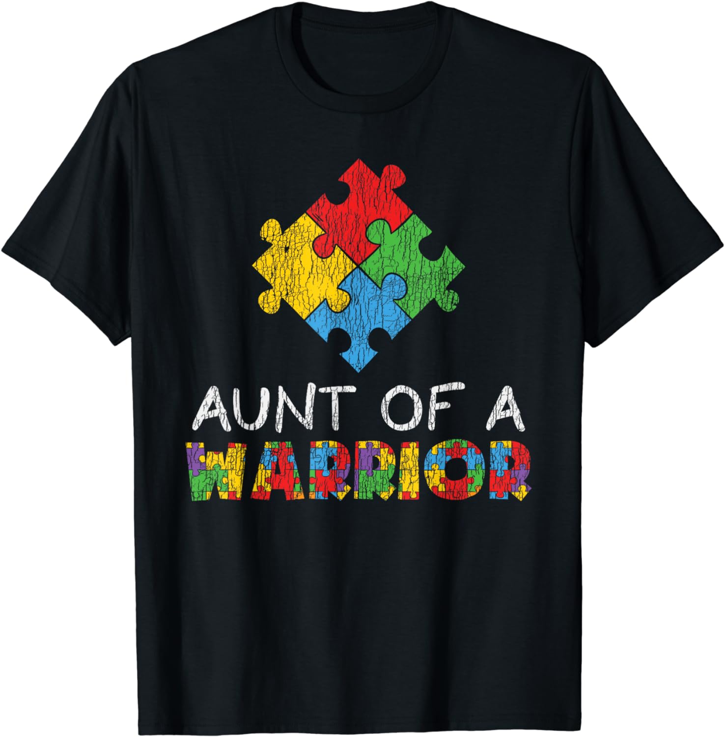 Autism Awareness Aunt Of A Warrior Autistic Kids Awareness T-Shirt ...