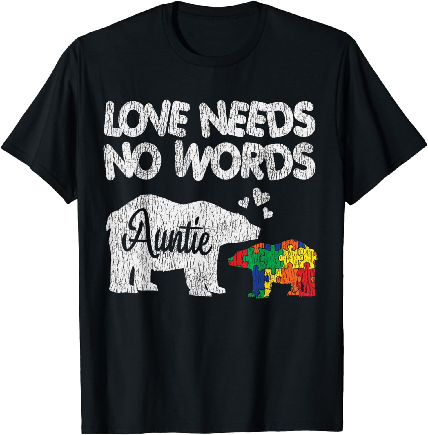 Autism Awareness Auntie Bear Family Autistic Kids Awareness T-Shirt ...