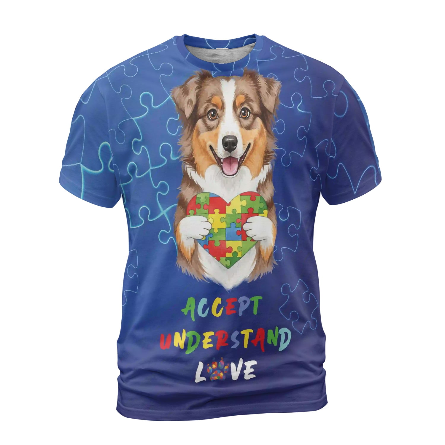 Autism Awareness Australian Shepherd Accept Understand Love All Over ...
