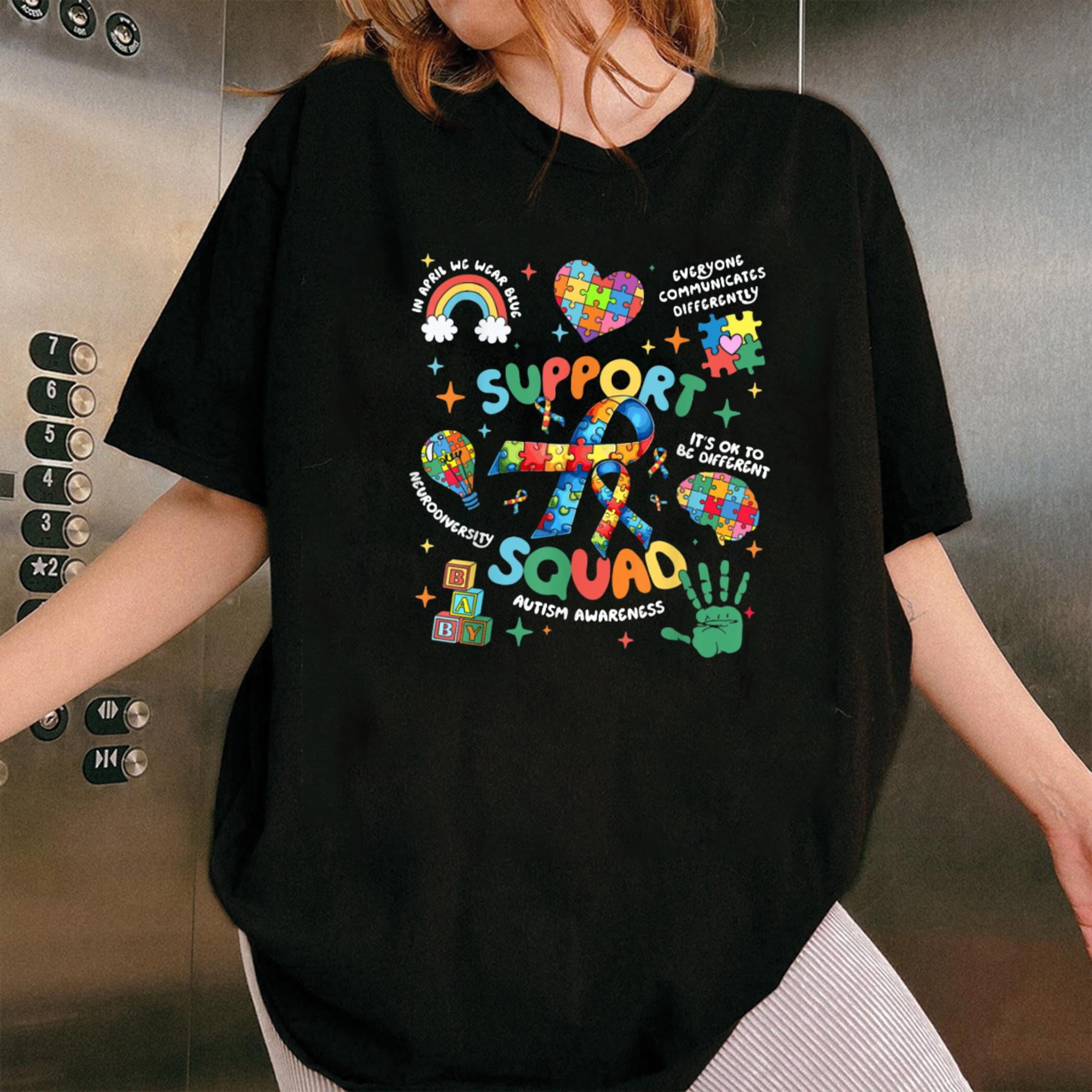 Autism Awareness Autism Support Squad Family Heart Puzzle T-Shirt ...