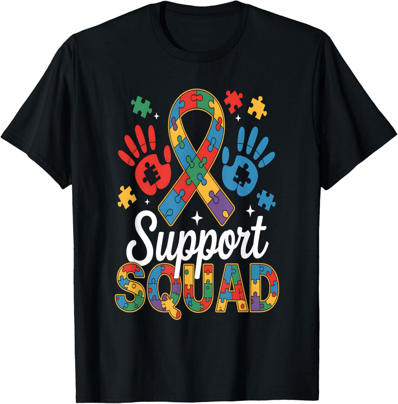Autism Awareness Autism Support Squad Family T-Shirt Unisex Full Size S ...
