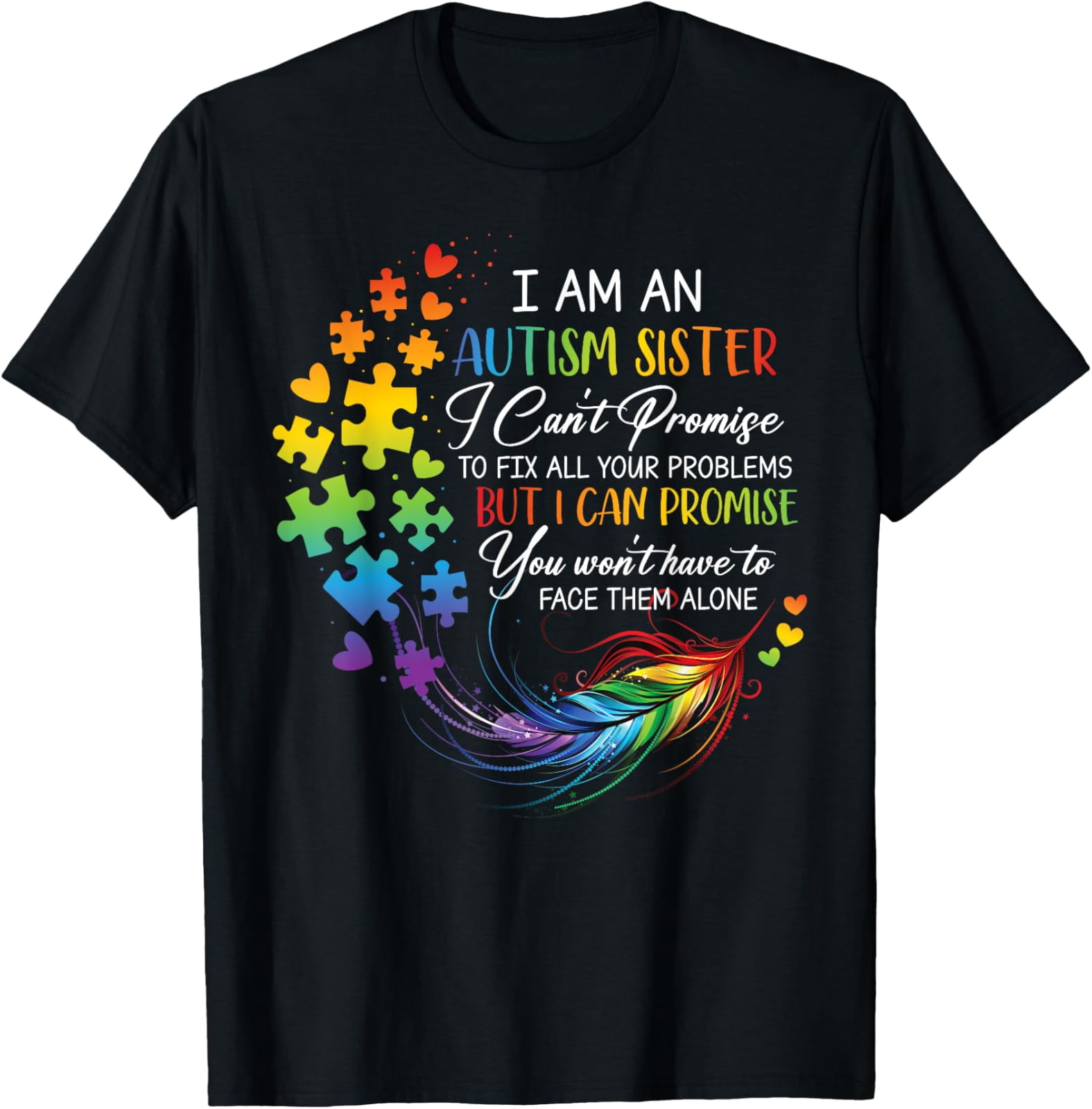 Autism Awareness Autistic Supportive Autism Sister T-Shirt - Walmart.com