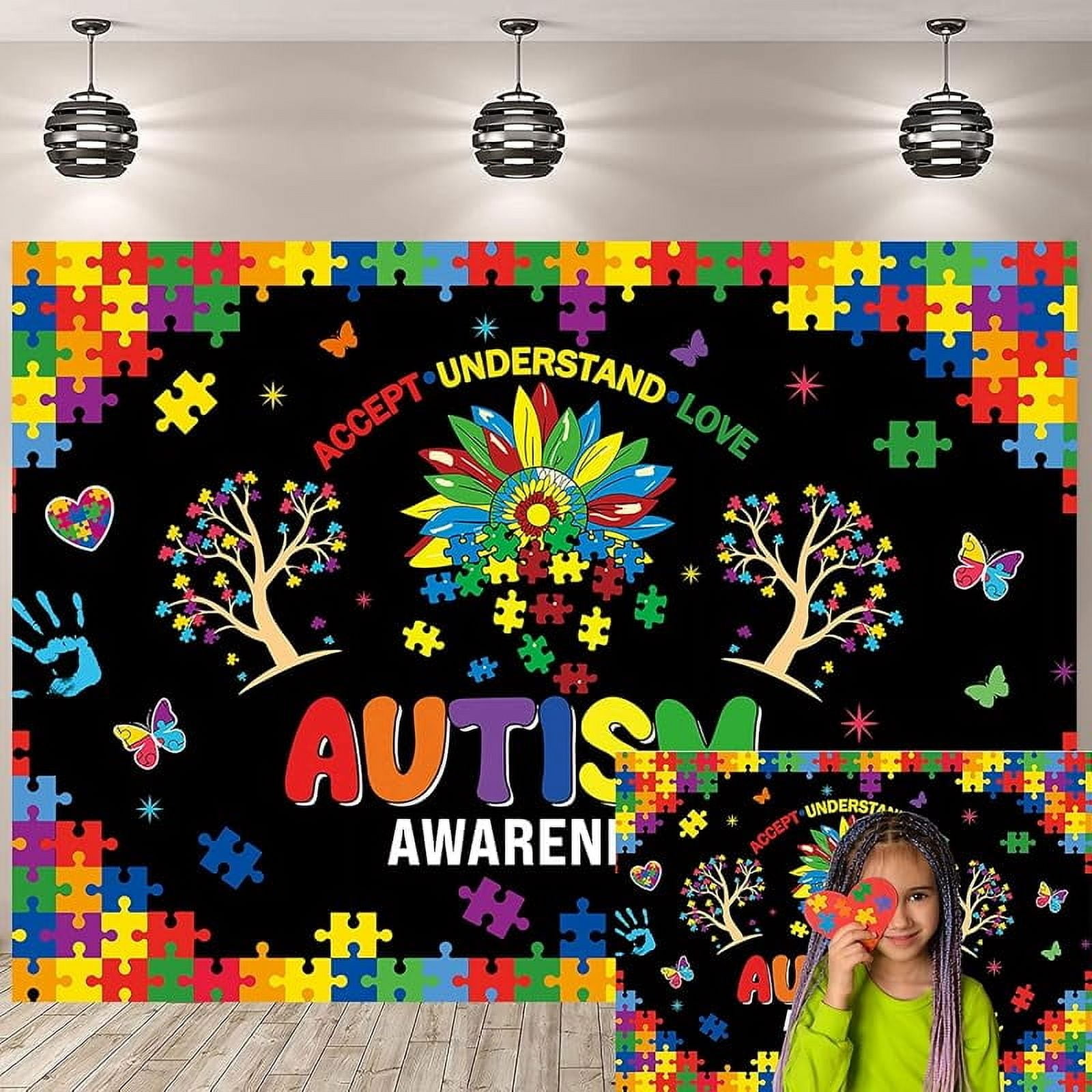 Autism Awareness Backdrop Awareness Month Banner for Photography Piece ...