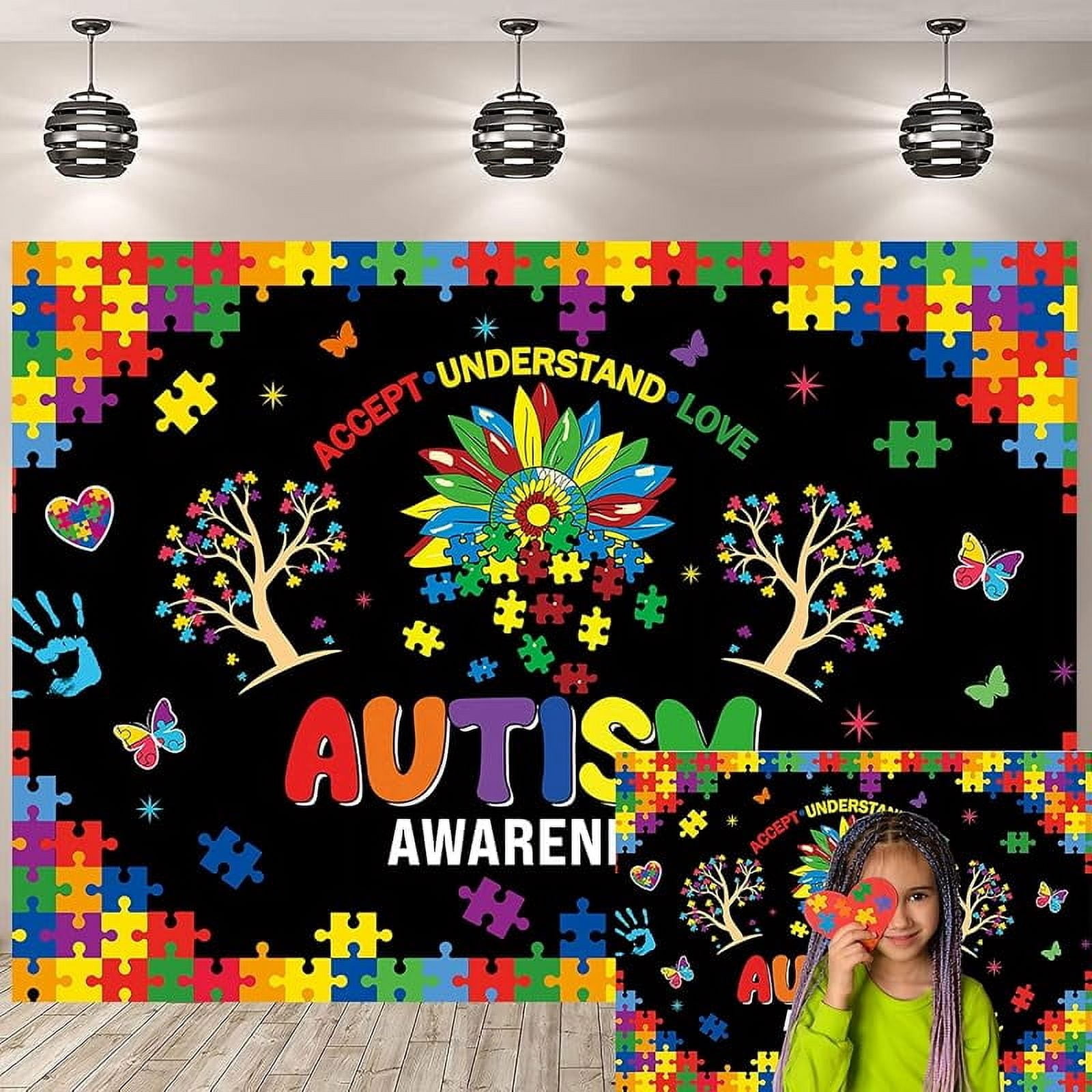Autism Awareness Backdrop Awareness Month Banner for Photography Piece ...