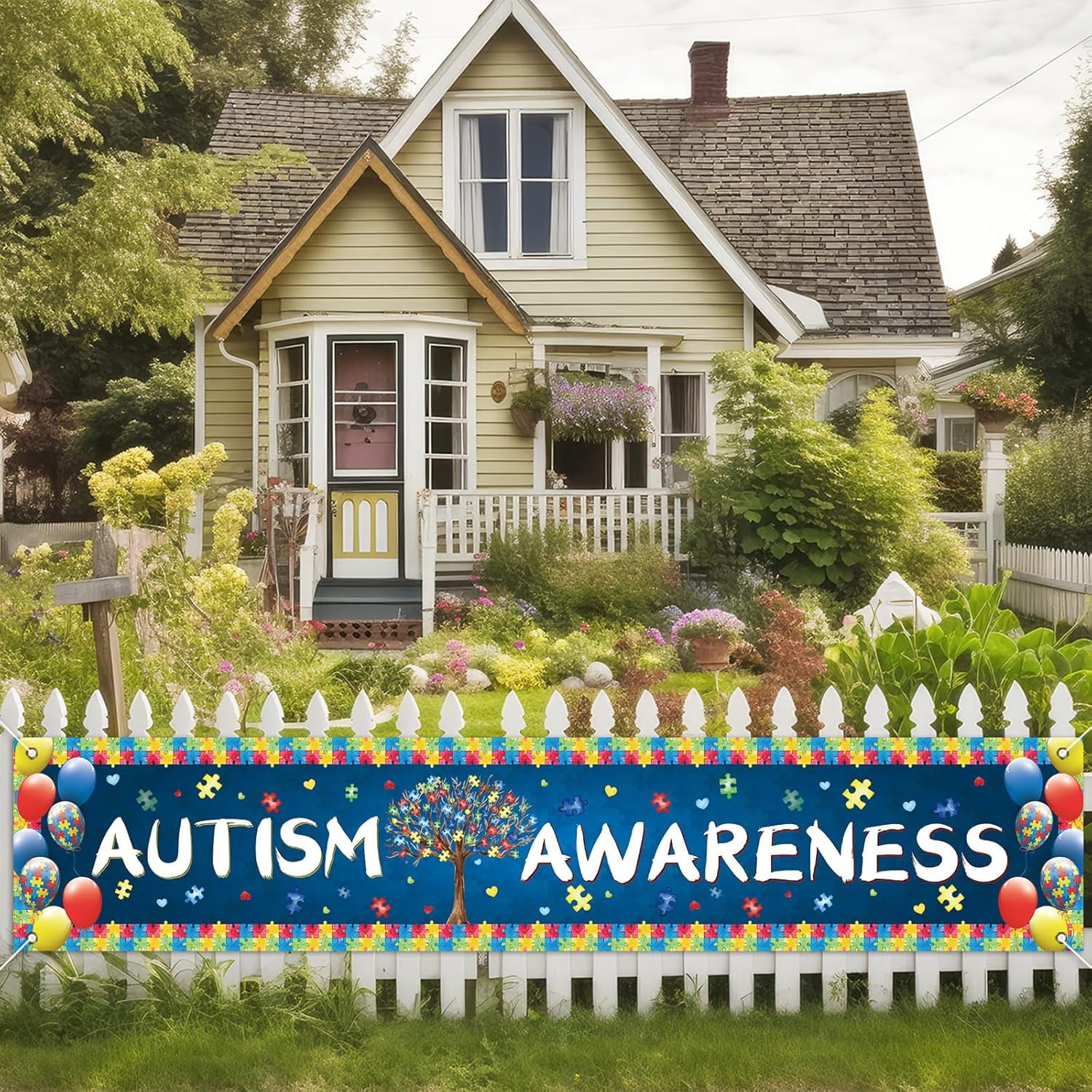 Autism Awareness Banner for Fence Autism Awareness Decorations and ...