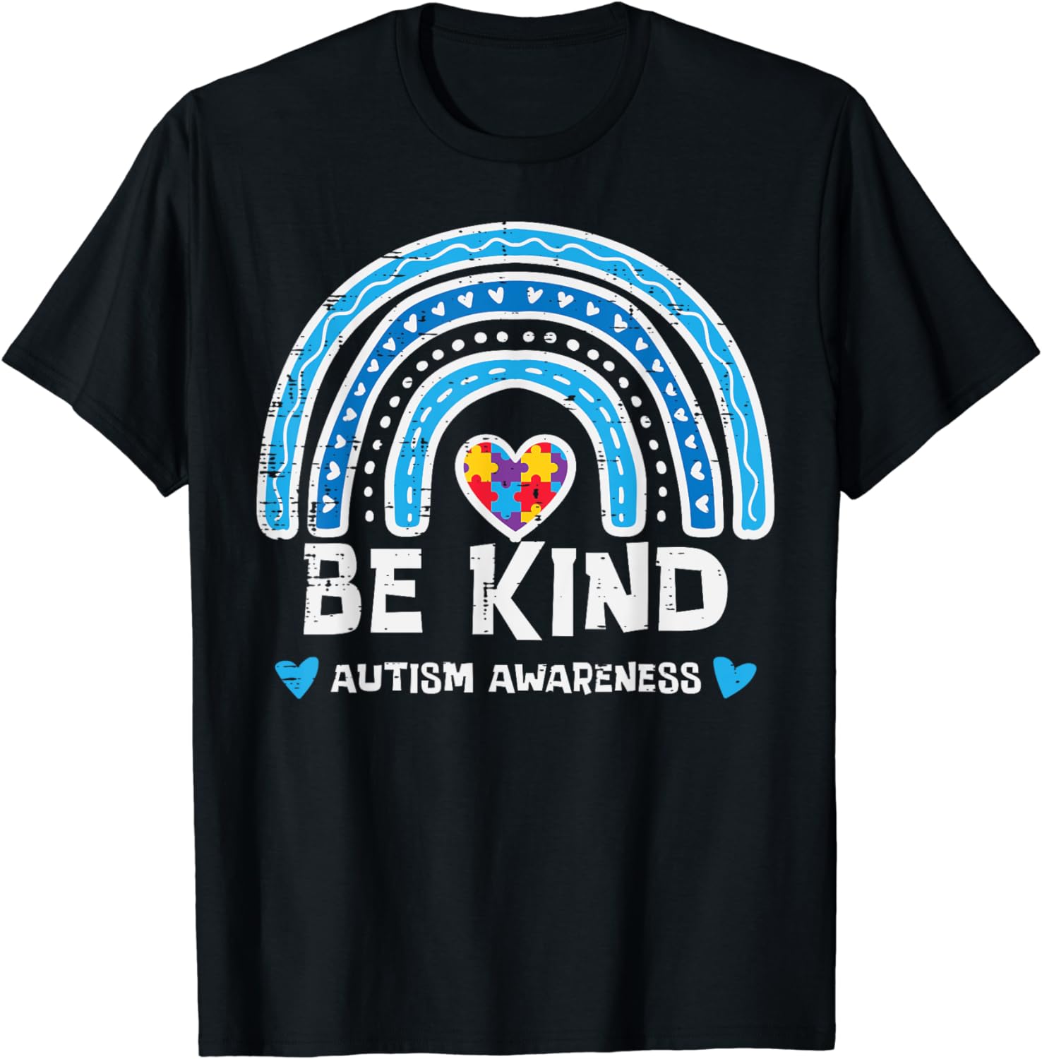 Autism Awareness Be Kind Rainbow ASD Puzzle Women Girls Kids T-Shirt ...