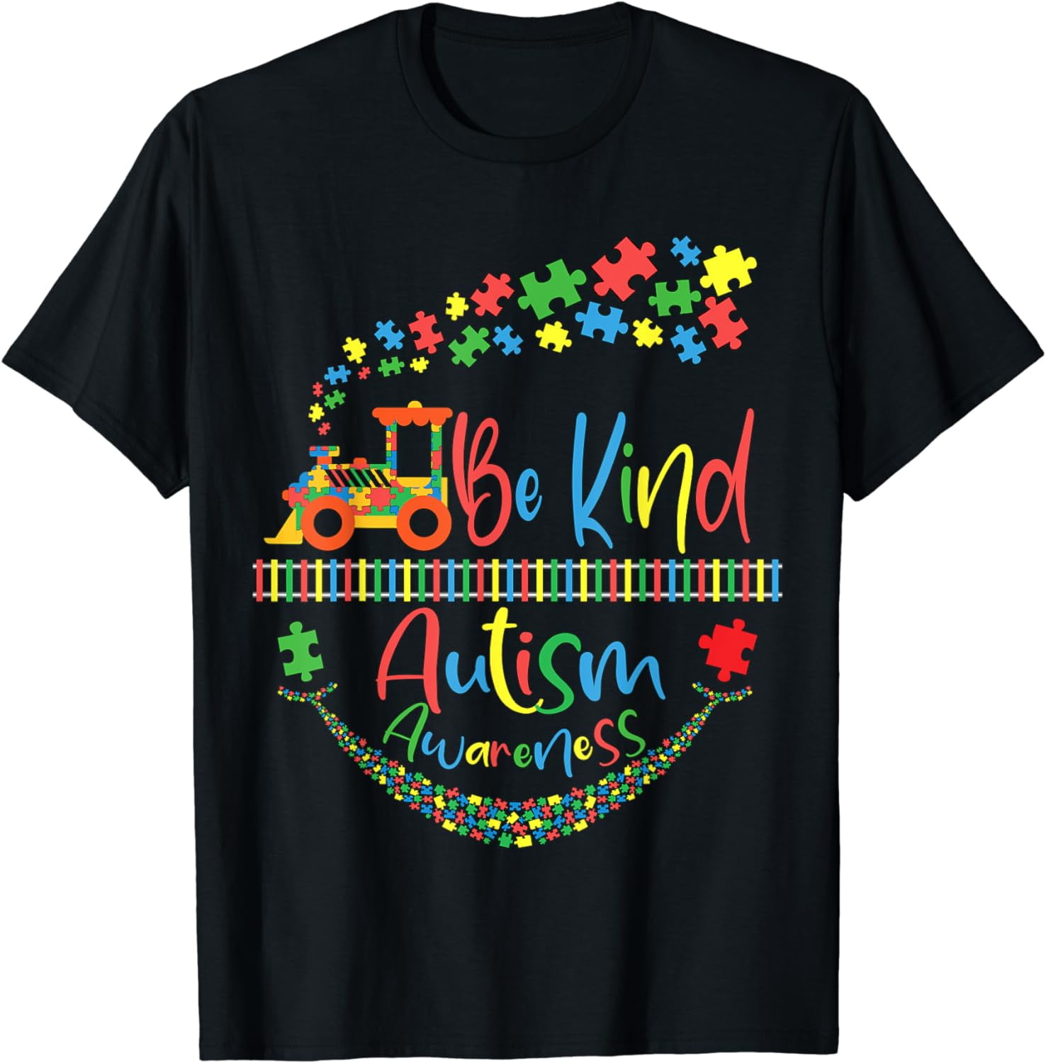 Autism Awareness Be Kind Train Puzzle Piece for kids adults T-Shirt ...