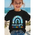 Autism Awareness Blue Rainbow Ribbon Asd Boys Kids Women Men Kids T ...