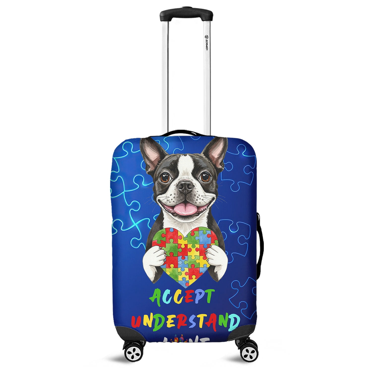 Autism Awareness Boston Terrier Accept Understand Love Travel Luggage ...
