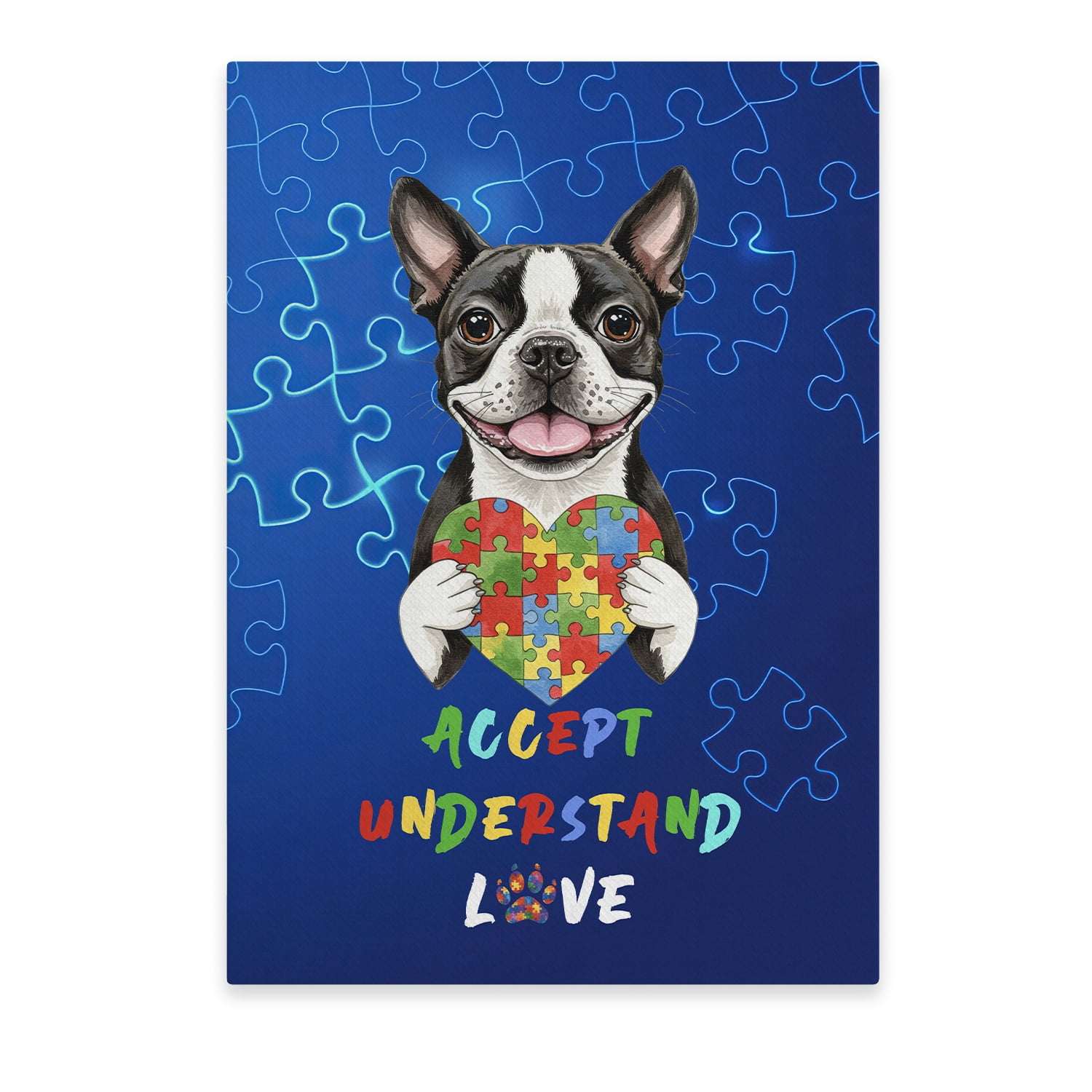 Autism Awareness Boston Terrier Accept Understand Love Vertical Matte ...