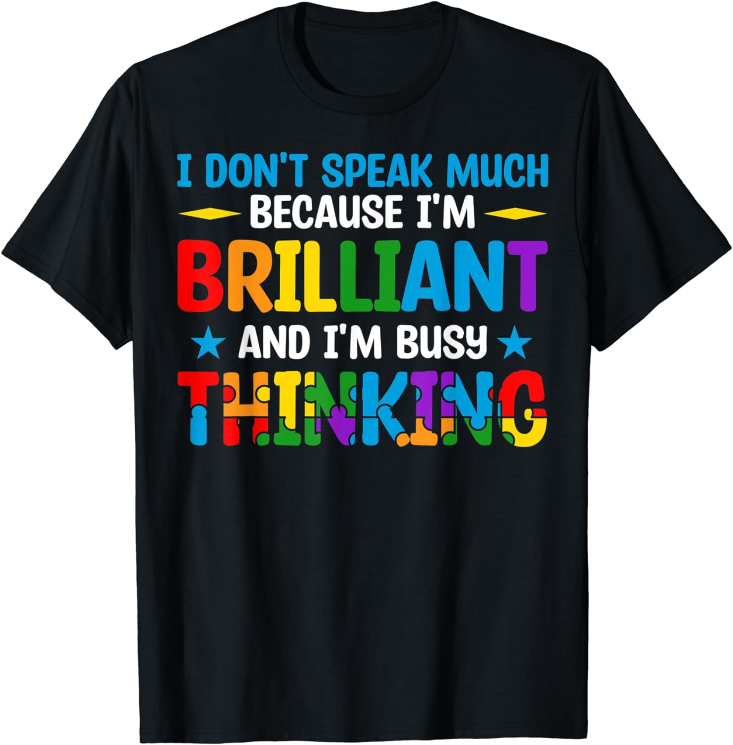 Autism Awareness Boys I Don't Speak Much I'm Busy Thinking T-Shirt ...