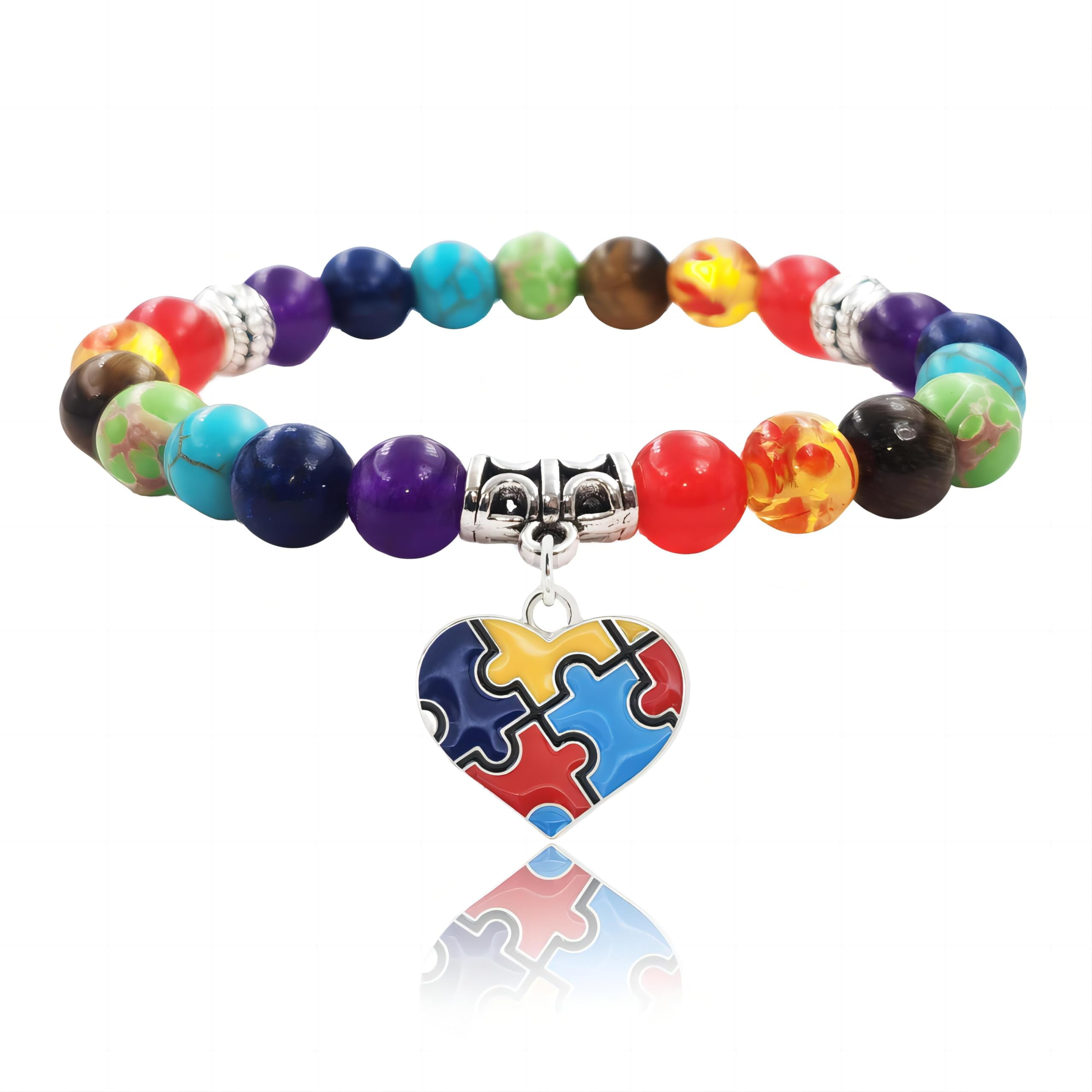 Autism Awareness Bracelet For Women Men Heart Disc Puzzle Piece Autism ...