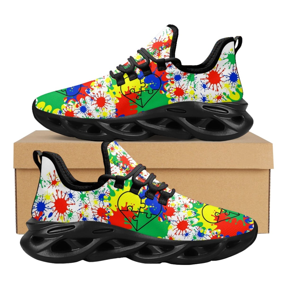 Autism Awareness Cancer Runing Shoes Round Toe Platform Sneakers ...