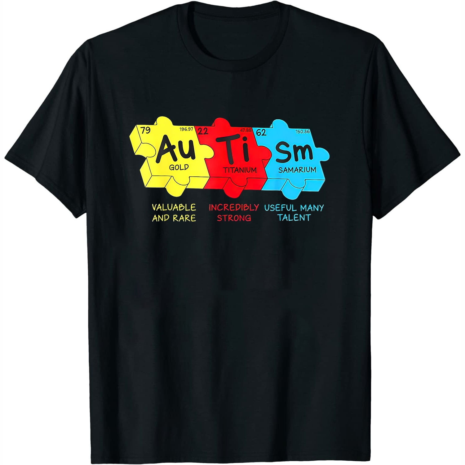 Autism Awareness Chemistry Elewoments Periodic Table Asd Funny T-Shirt ...