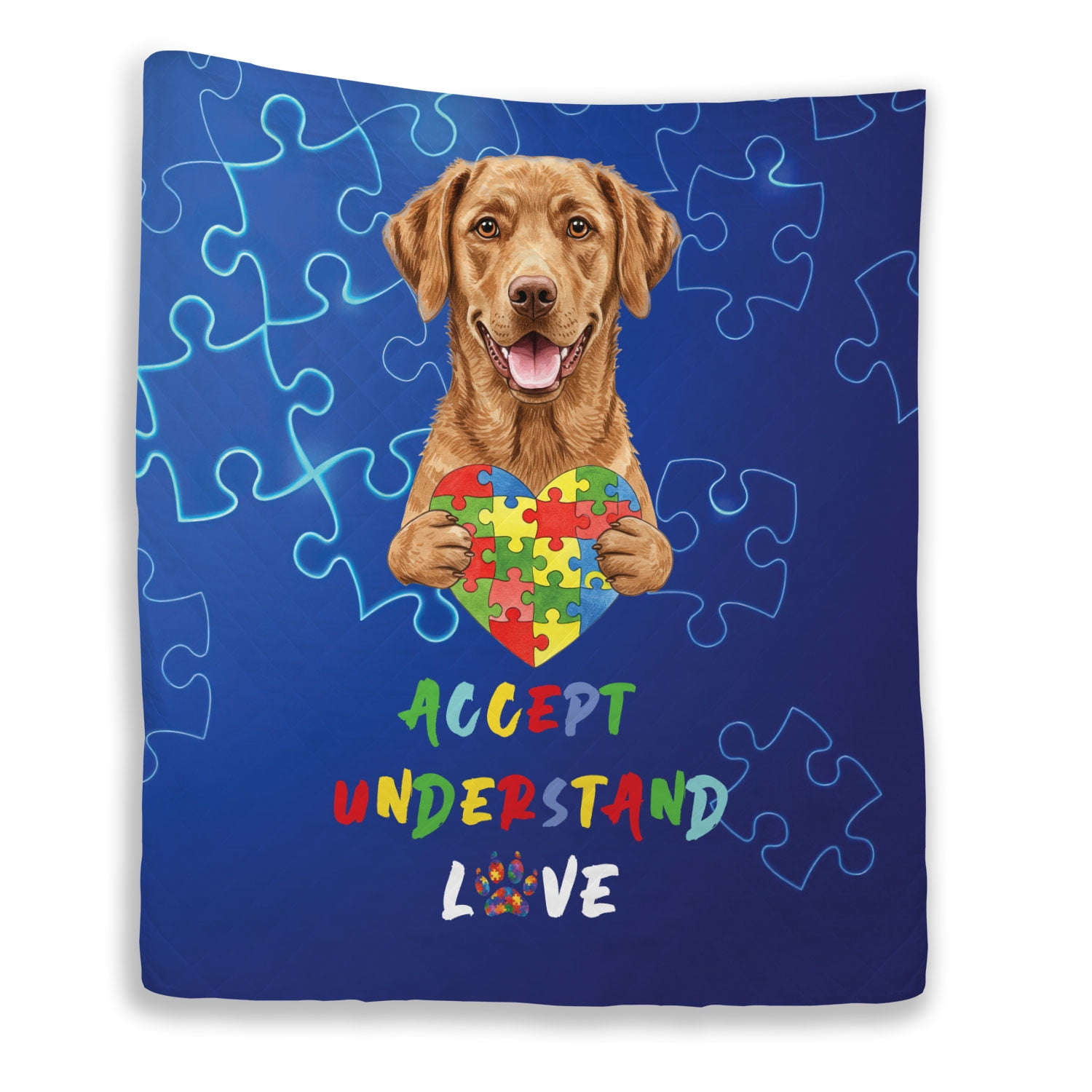 Autism Awareness Chesapeake Bay Retriever Accept Understand Love Quilt ...