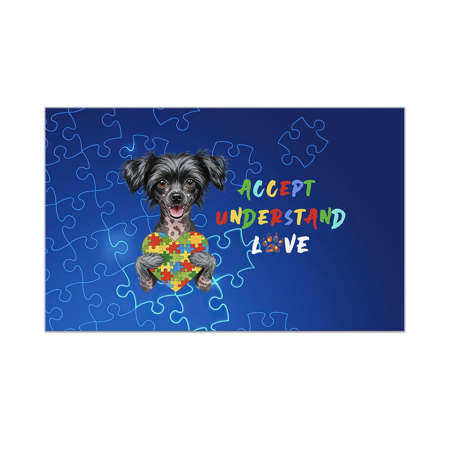 Autism Awareness Chinese Crested Accept Understand Love Doormat Dog ...