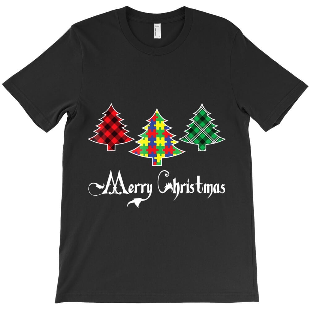 Autism Awareness Christmas Tree Funny Plaid Holiday Graphic H39338 T ...