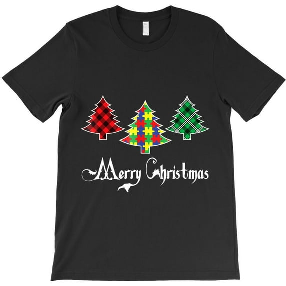 Autism Awareness Christmas Tree Funny Plaid Holiday Graphic H39338 T ...