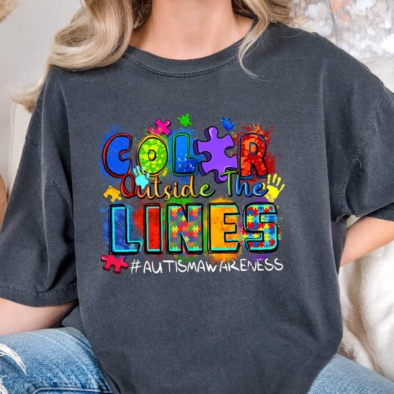Autism Awareness Color Outside The Lines Mom Month Neurodiversity ...