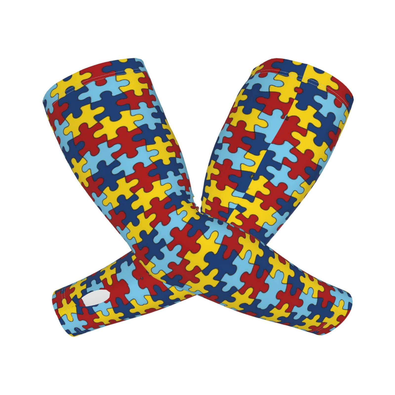 Autism Awareness Colorful Puzzle Piece Sun Protection Cooling Arm ...