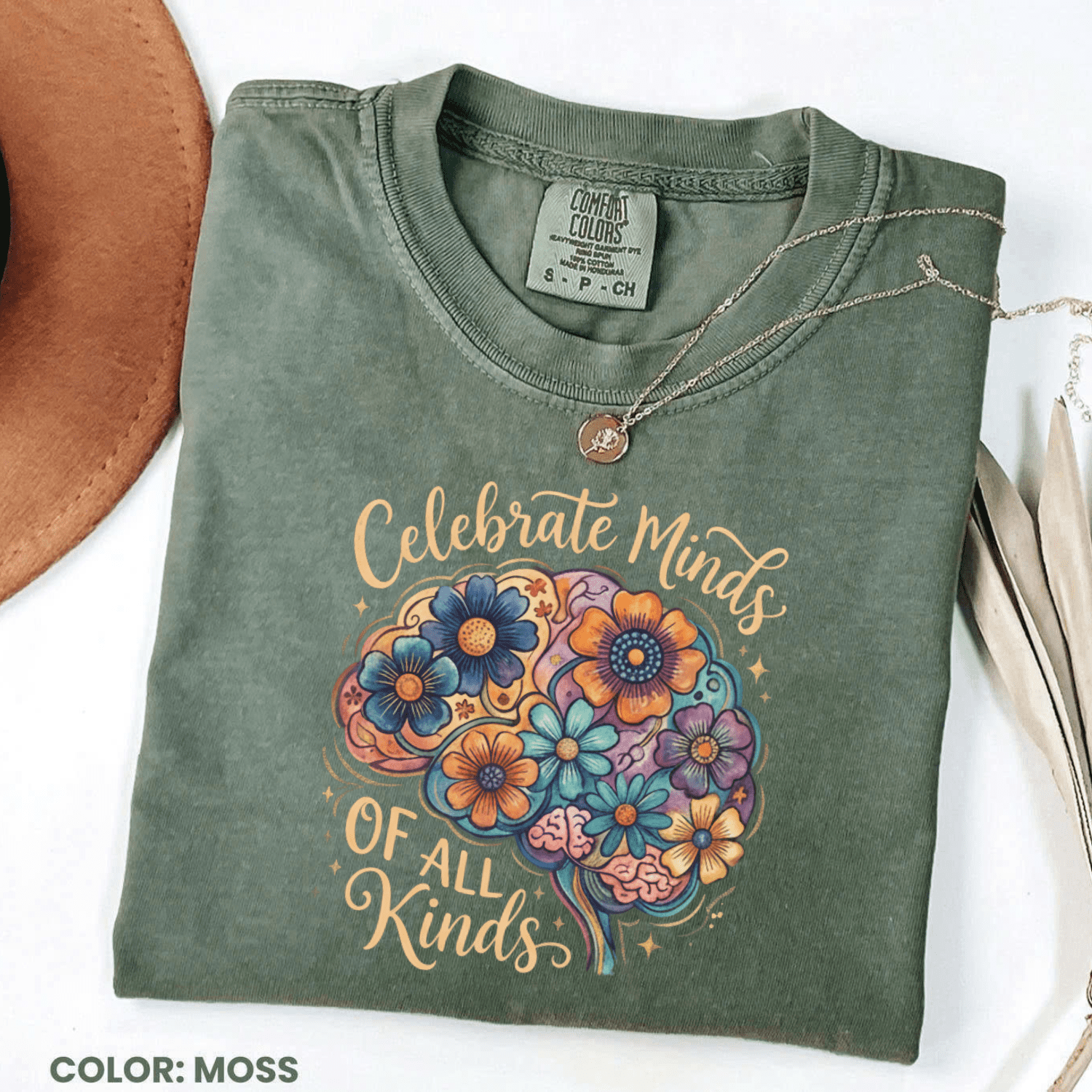 Autism Awareness Comfort Colors Shirt, "Celebrate Minds of All Kinds ...