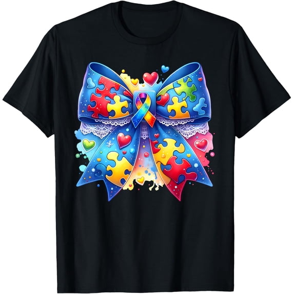 Autism Awareness Coquette Bow Puzzle T-Shirt - Walmart.com