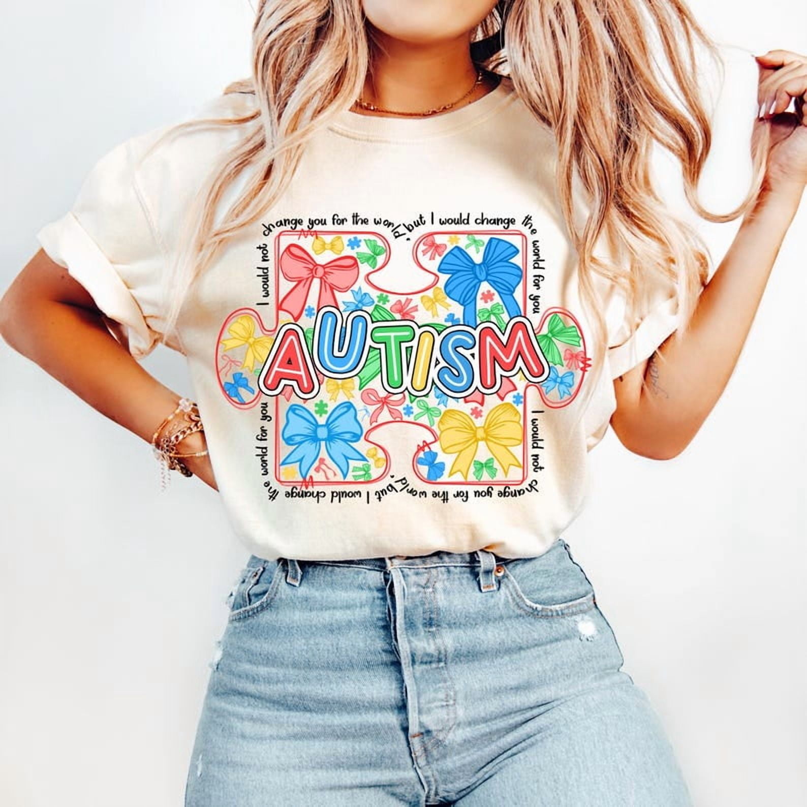 Autism Awareness Coquette Bow Shirt, Retro Autism Advocate ...