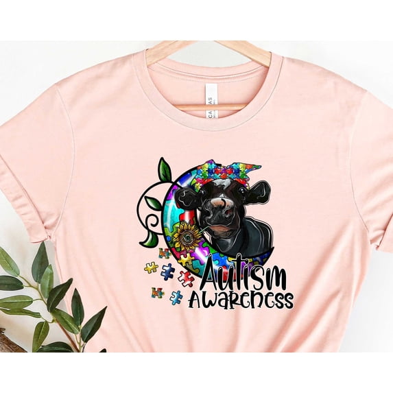 Autism Awareness Cow Shirt Autism Awareness Shirt Puzzle Piece Shirt ...