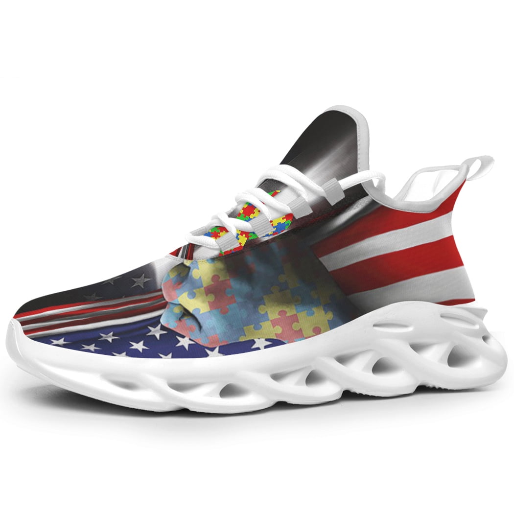 Autism Awareness Cross Shoes Trail Running Shoe Non-Slip Breathable ...