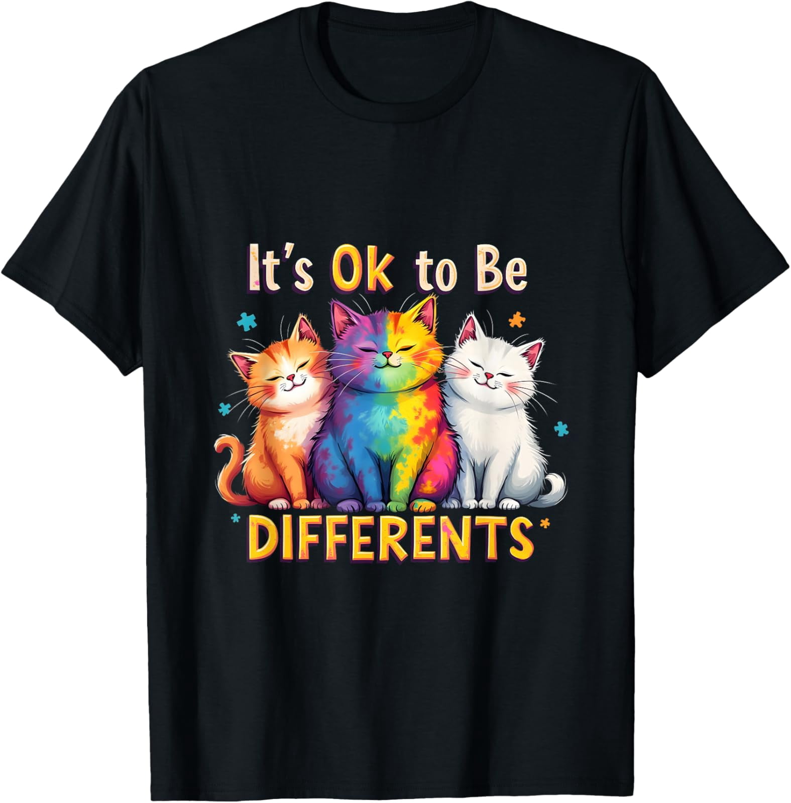 Autism Awareness Cute Giraffe Animal Its Ok To Be Different T-Shirt ...