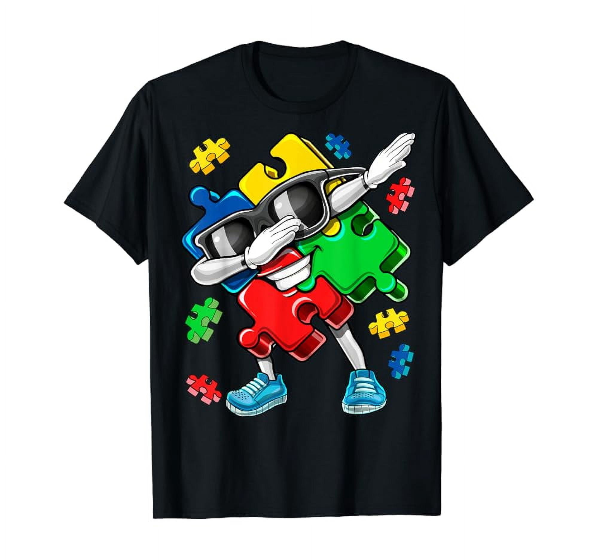 Autism Awareness Dabbing Puzzle Piece Kids Gift Boys T-Shirt - Walmart.com