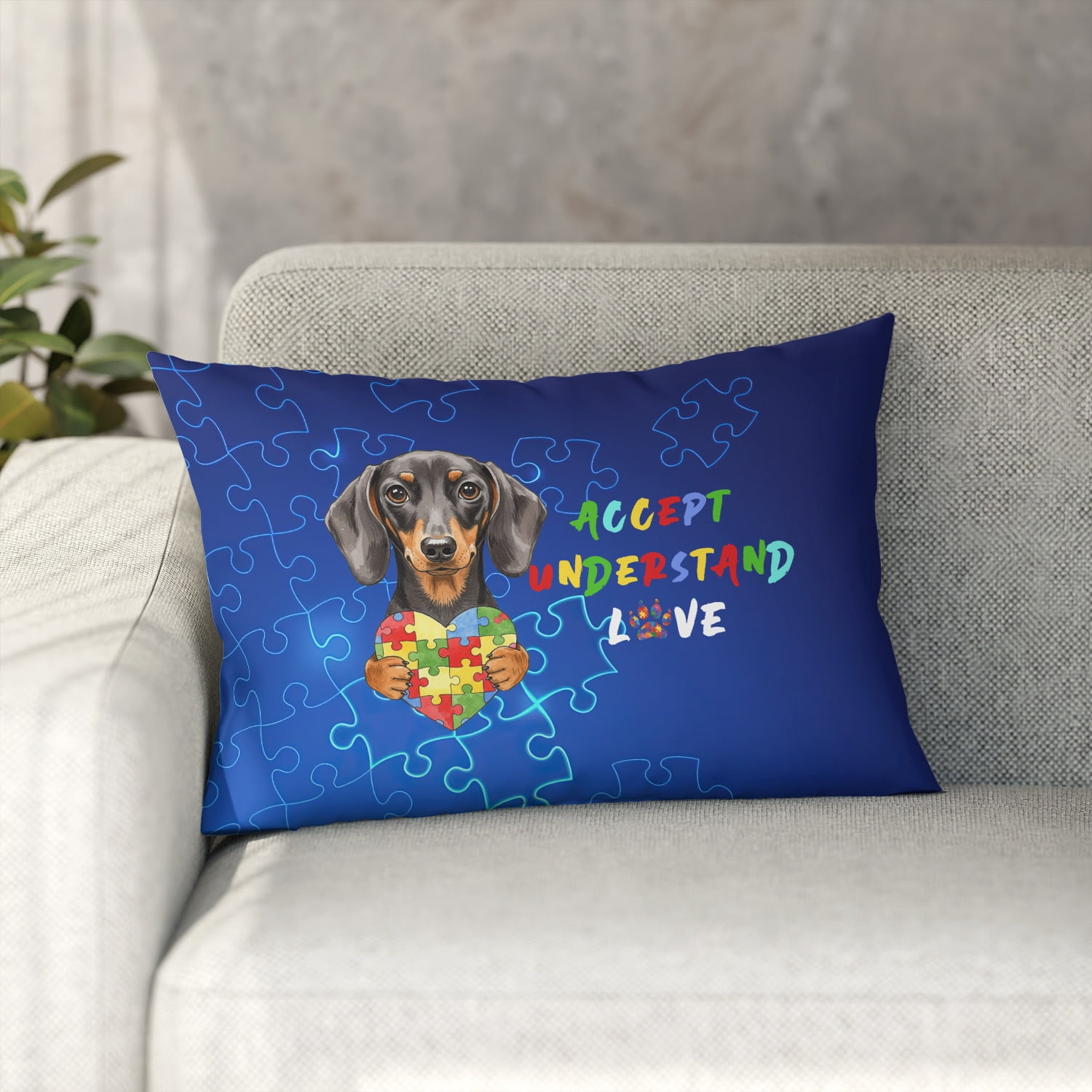 Autism Awareness Dachshund Accept Understand Love Pillowcase Double ...