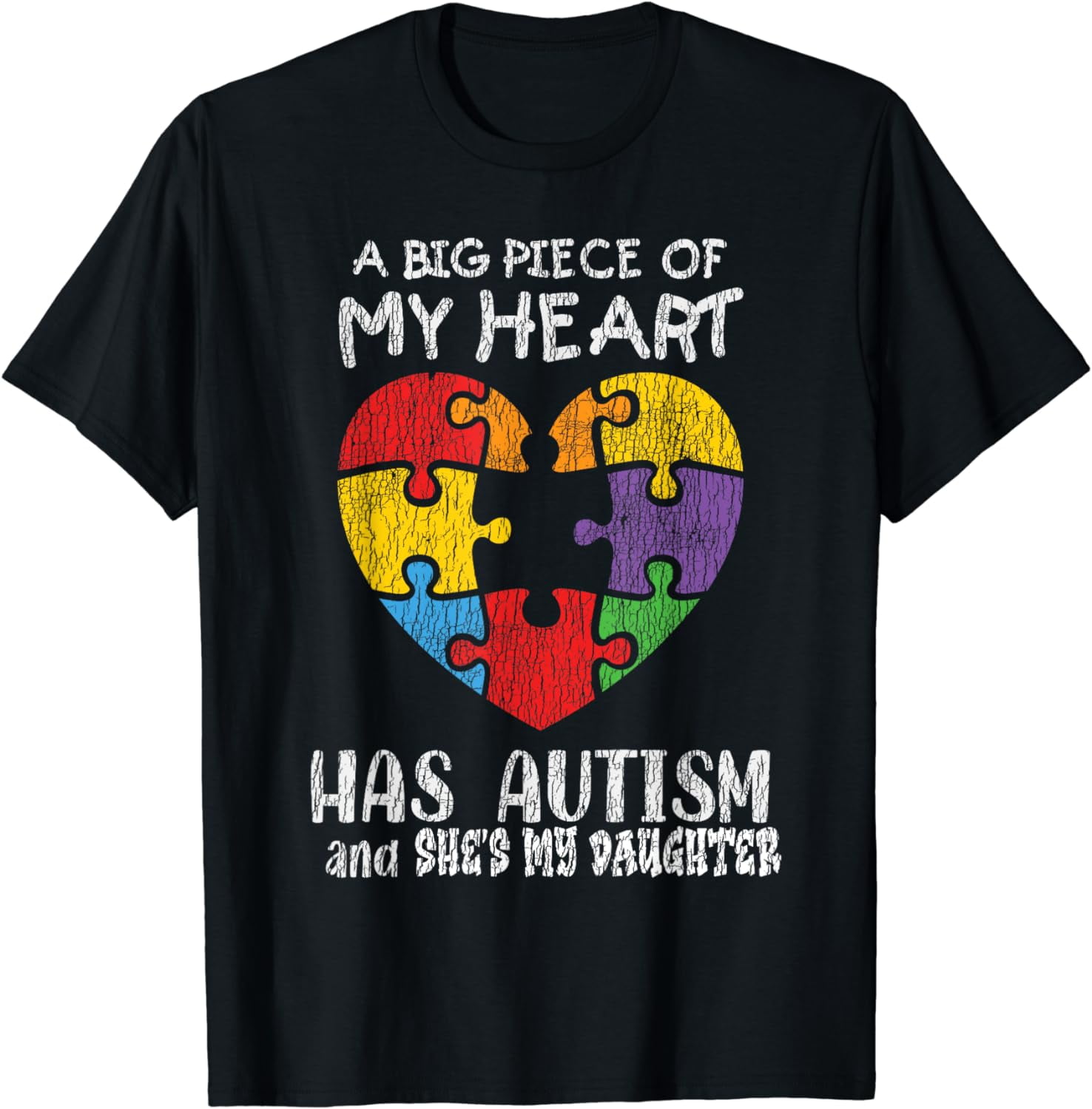 Autism Awareness - Dad Mom Daughter Autistic Awareness T-Shirt ...