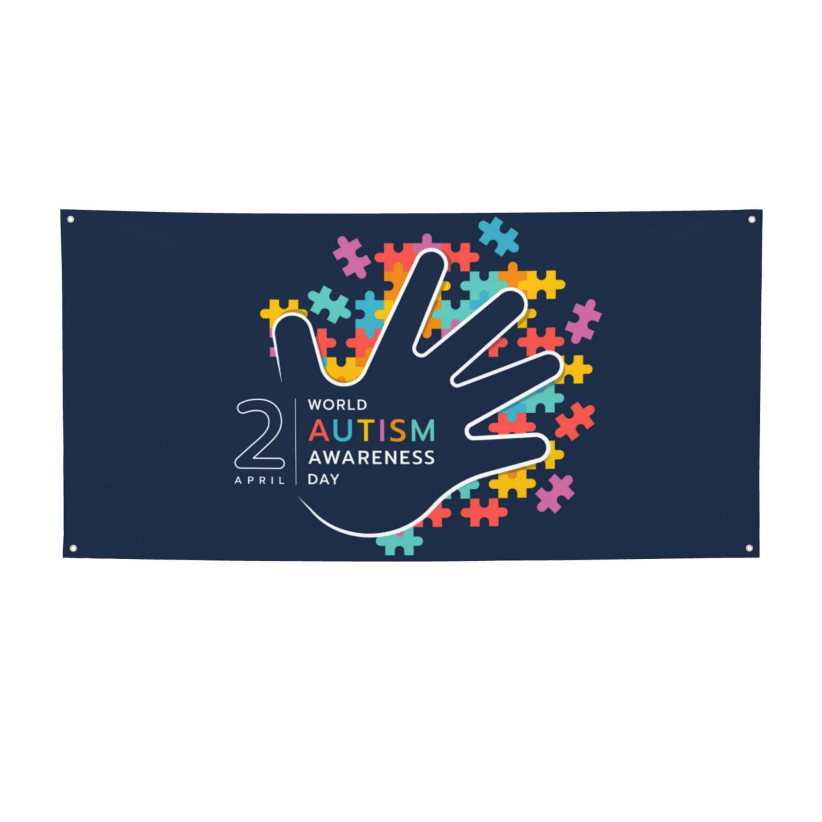 Autism Awareness Day Banner Backdrop Porch Sign Small Holiday Banners ...