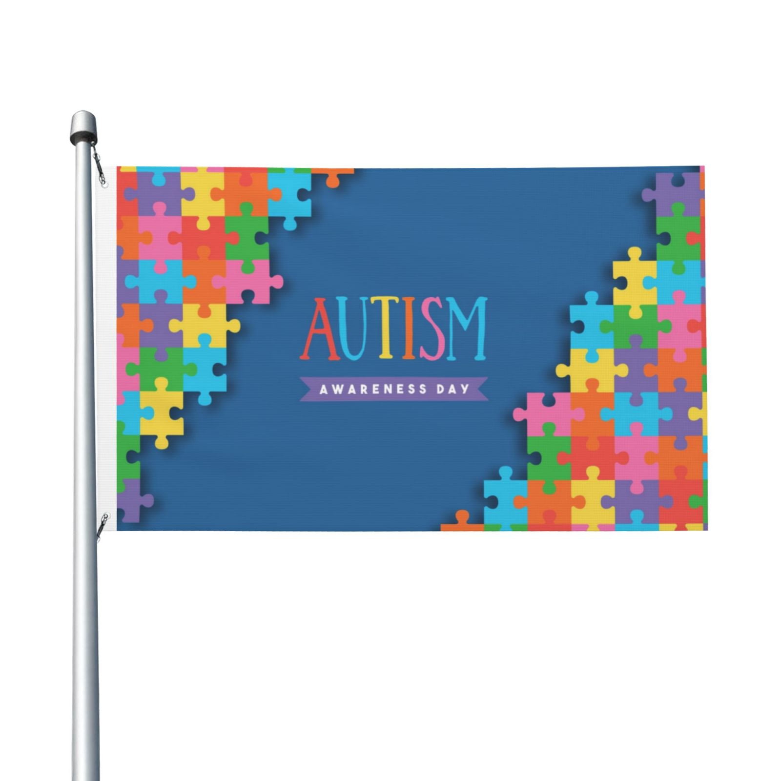 Autism Awareness Day Flag 3x5 Ft Double-Sided Flag Outdoor Sign Party ...
