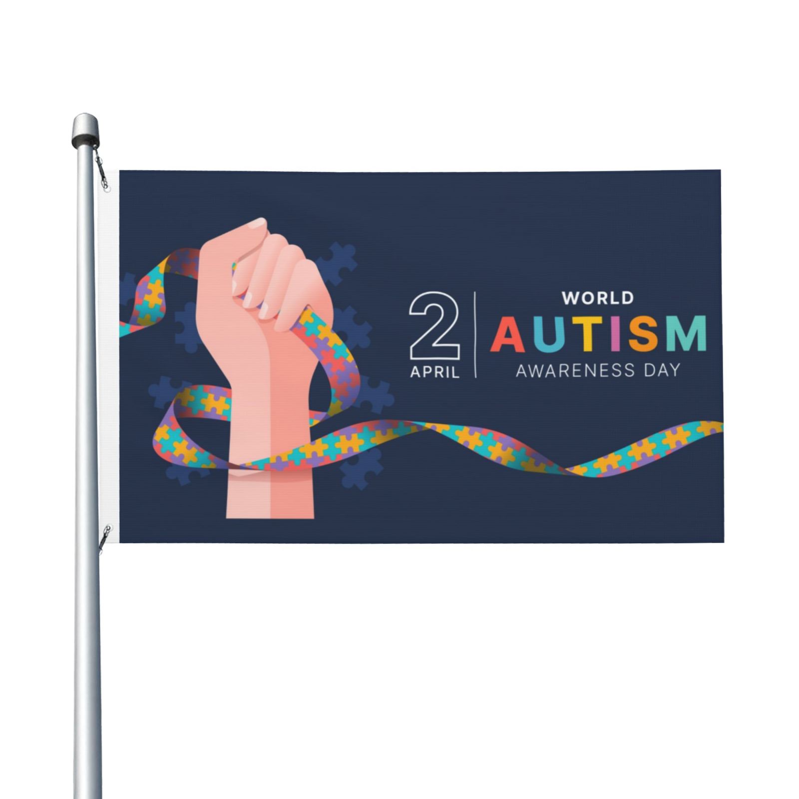 Autism Awareness Day Garden Flags 3 x 5 Foot Polyester Flag Double ...