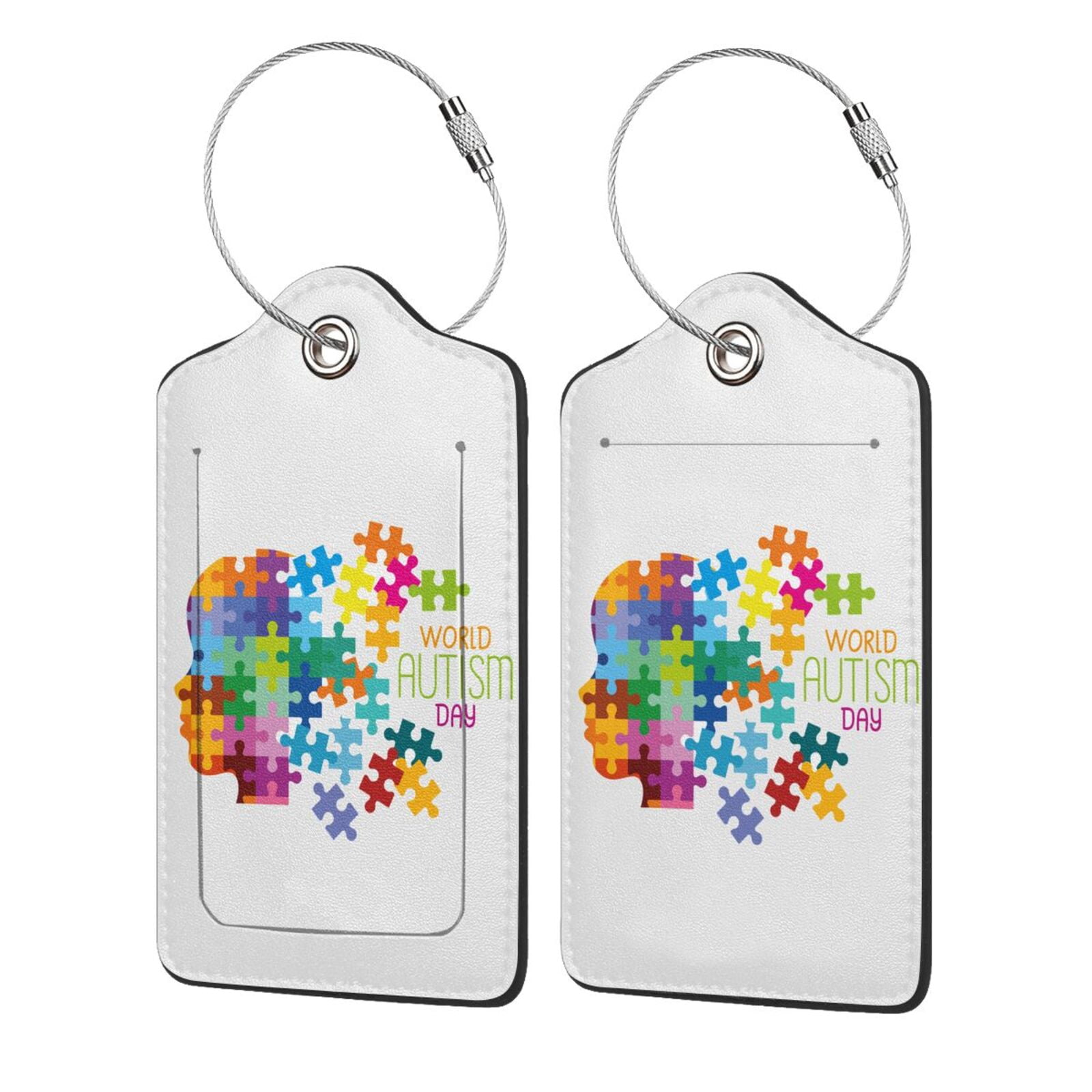 Autism Awareness Day Luggage Tags for Suitcase PU Privacy Cover ID ...
