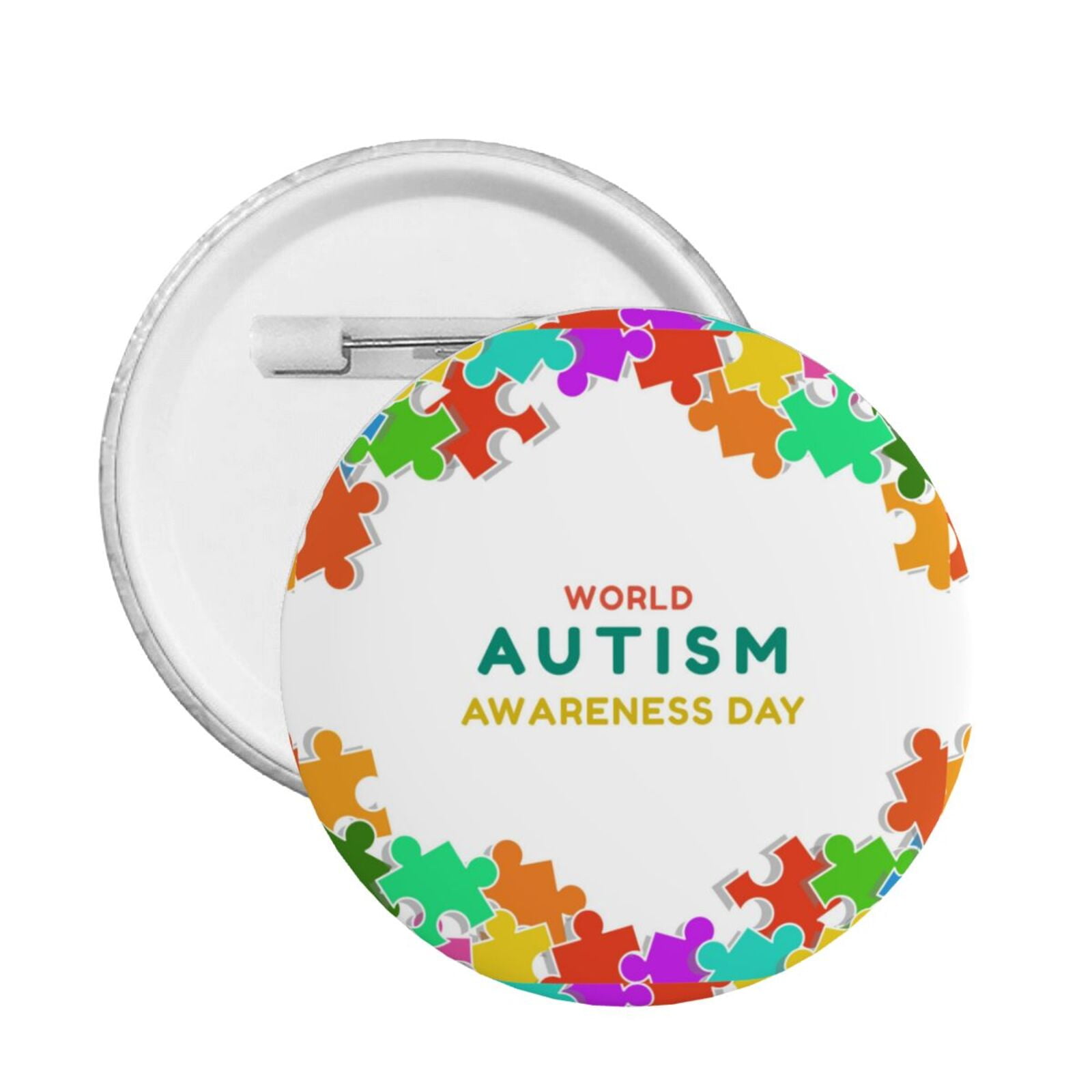 Autism Awareness Day Month Pin Button Badge, Personalised Button Metal ...