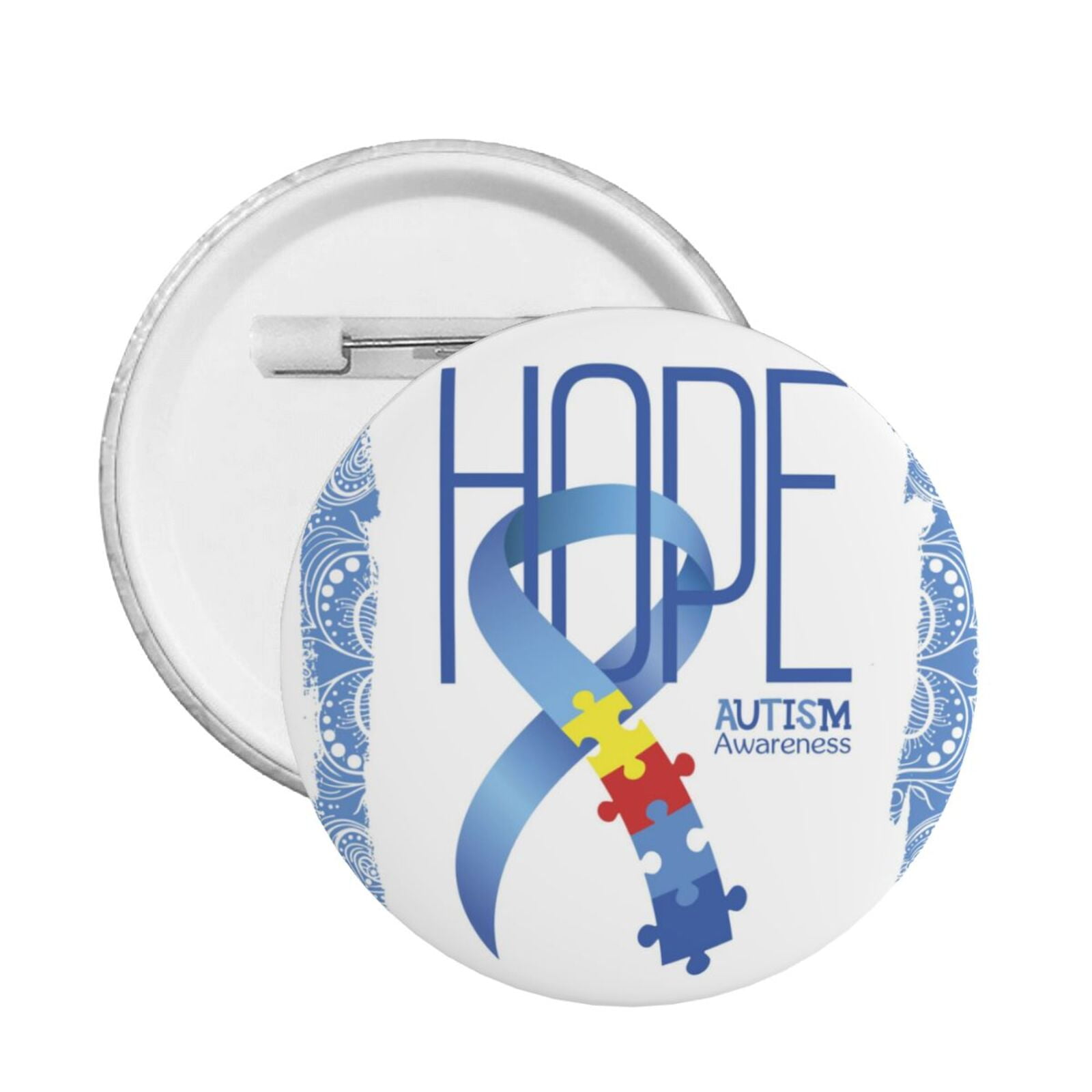 Autism Awareness Day Month Pin Button Badge, Personalised Button Metal ...