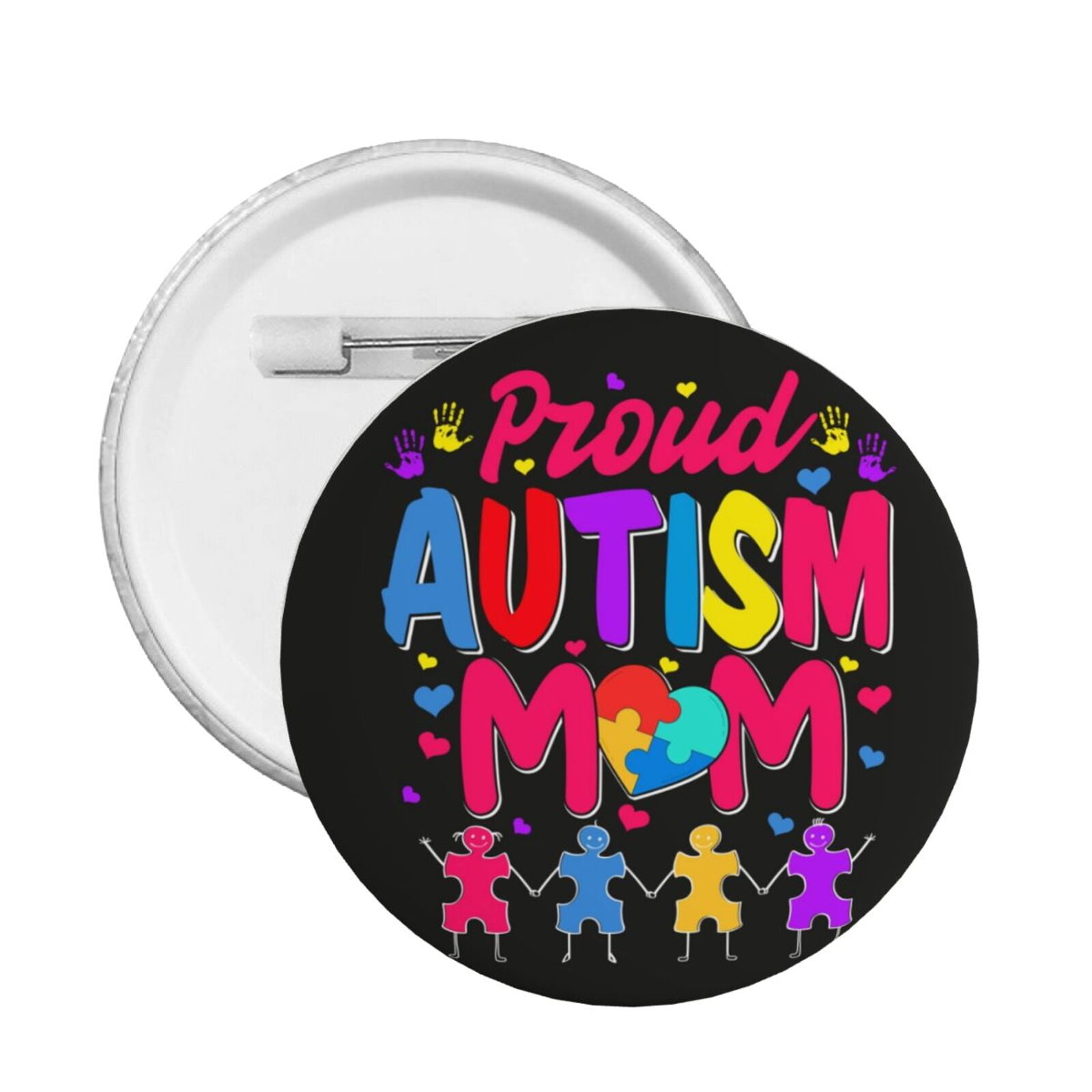 Autism Awareness Day Month Pin Button Badge, Personalised Button Metal ...