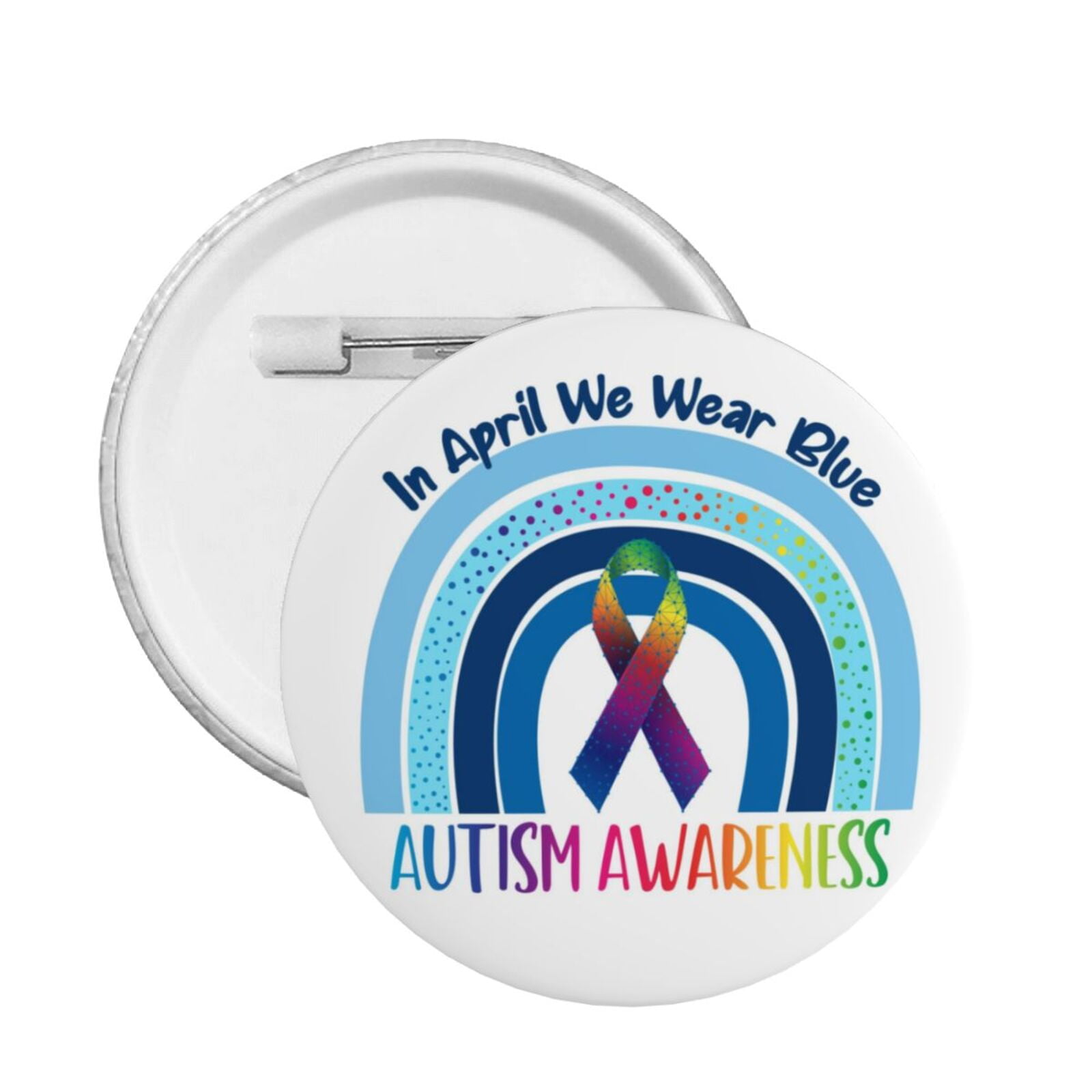 Autism Awareness Day Month Pin Button Badge, Personalised Button Metal ...