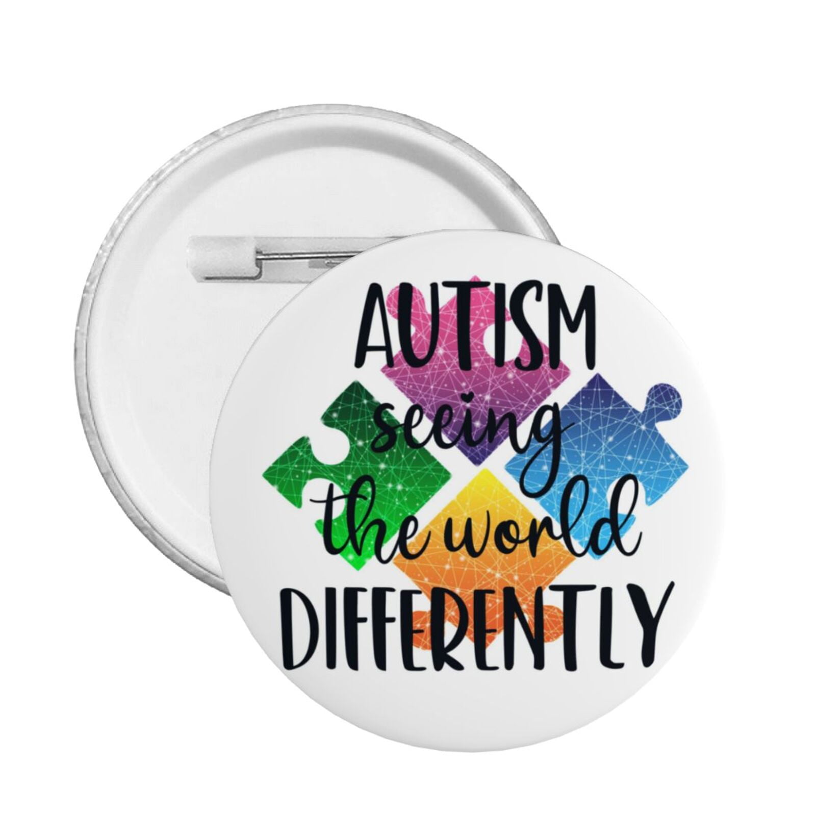 Autism Awareness Day Month Pin Button Badge, Personalised Button Metal ...